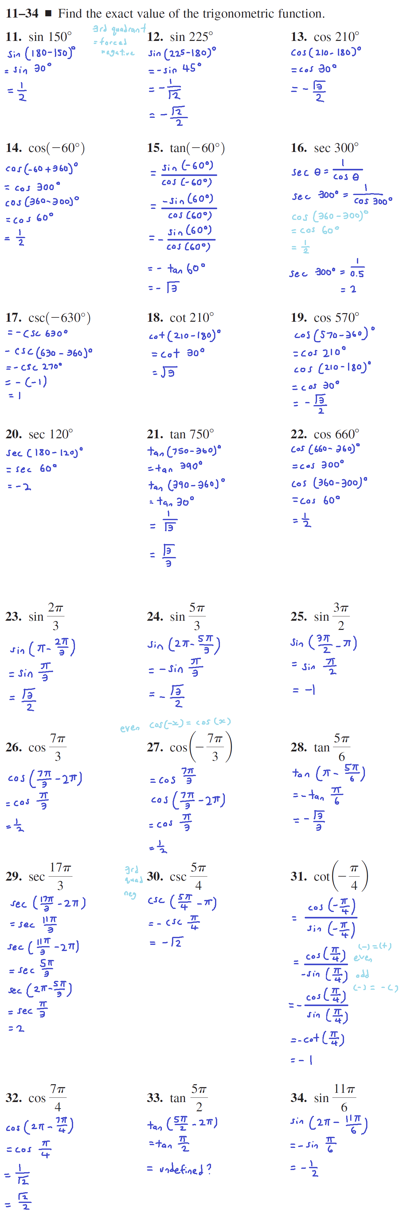 1.3 - Trigonometric functions of angles